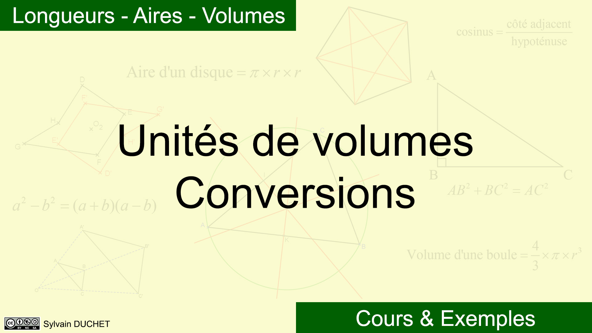 Pod - Unités De Volumes - Conversions